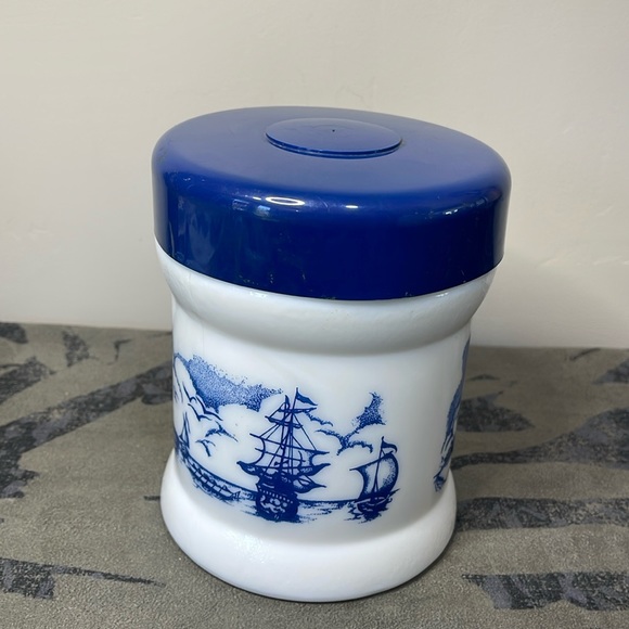 Other | Vintage White Milk Glass Nautical Windmill Dutch Tobacco ...